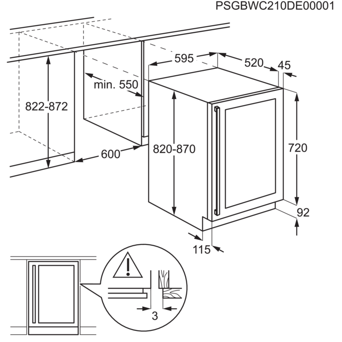 AEG AWUS052B5B Weintemperierschrank schwarz EEK:G