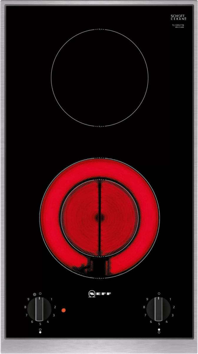 Neff TL13FK1T8 Glaskeramik-Kochfeld Domino Edelstahl 30cm autark